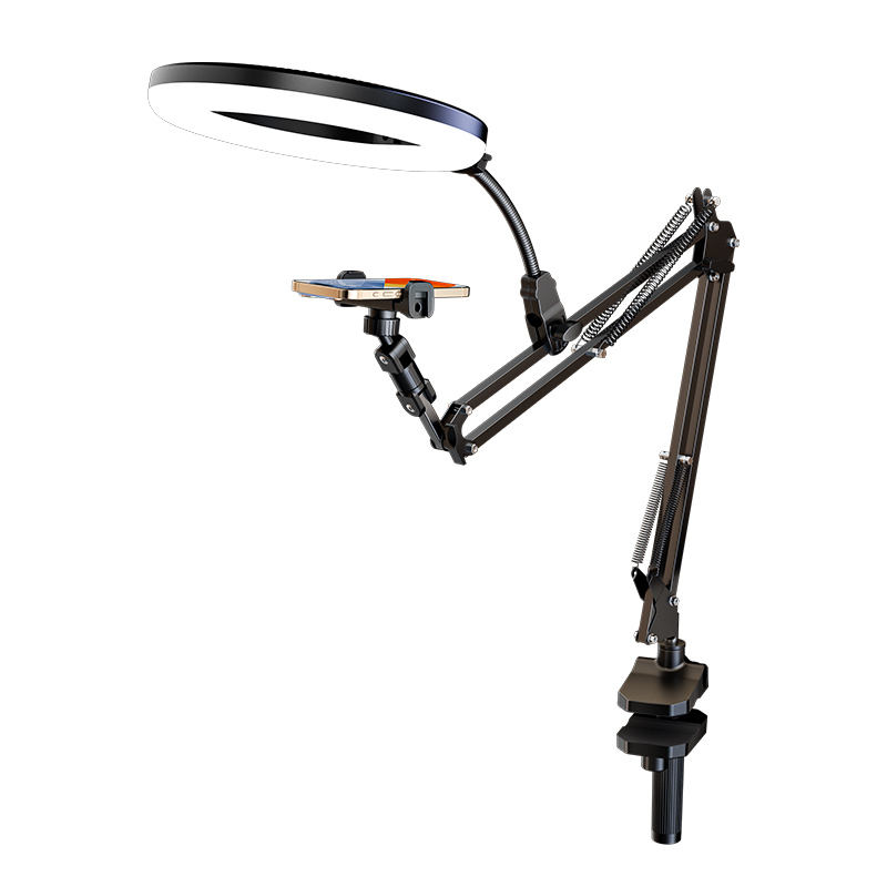 F1A Multi-angle Scissor Arm Ring Light with Phone Holder LED Selfie ...