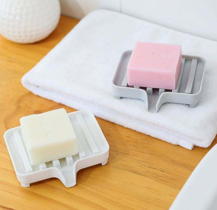 Sponge Holder PP Wheat Straw Storage Rack Drain Soap Box Tray Soapbox 1 ...