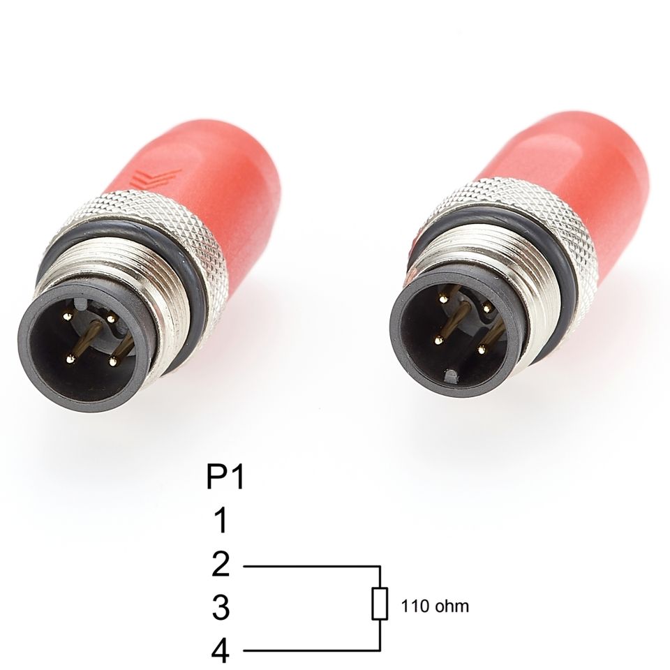 CC-Link M12 4 Pin Connector 110Ω Terminator, Waterproof Termination ...