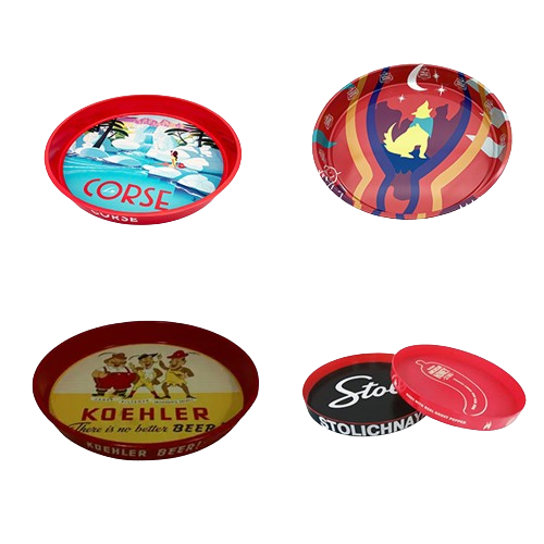 Promotional Customized Logo and Color Bar Beer Tin Tray Printed Round ...