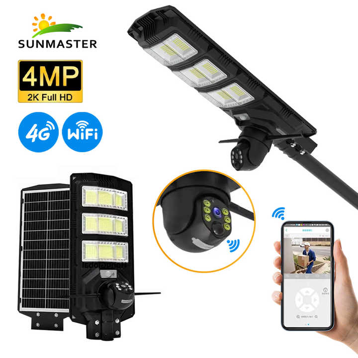 Street Lights Solar Panels with CCTV Camera - IP65 Waterproof
