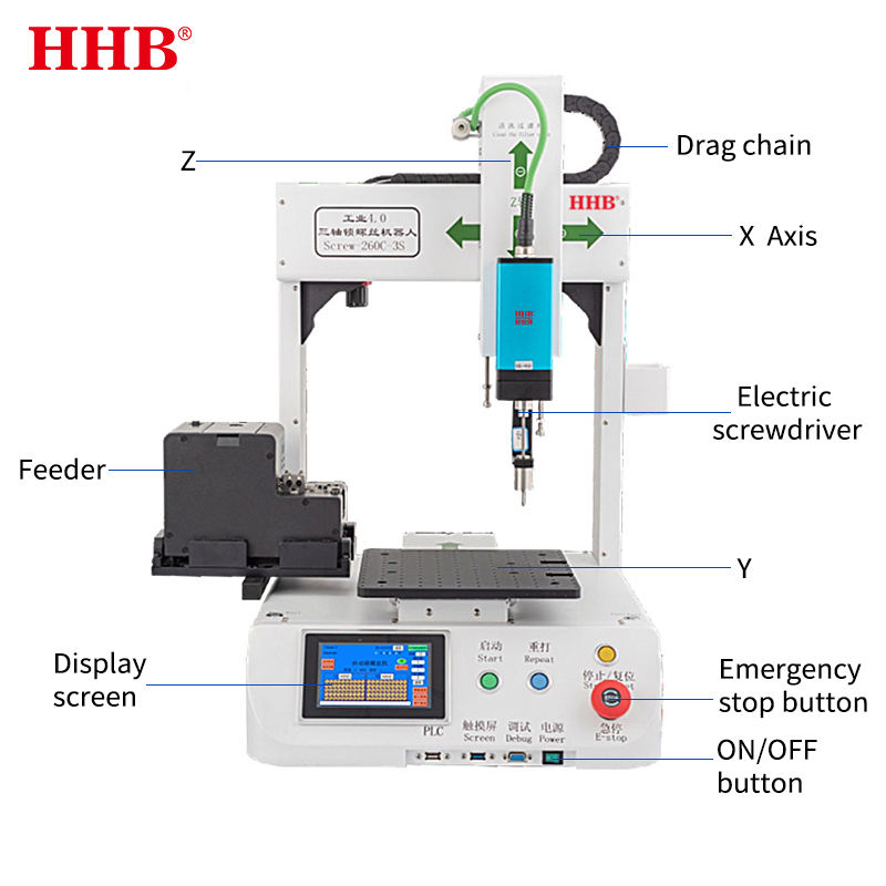 HHB Automatic Screw Fastener System 3 Axis Servo for Electronics ...