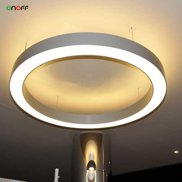 Indirect LED Hanging Circle Light - Efficient Office Lighting