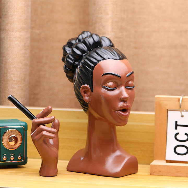 Customized Black Woman Lady Gentleman Incense Holder Chamber Resin ...