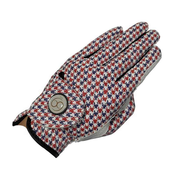 Printed All Weather PU Synthetic Leather Golf Glove with Face in Custom ...