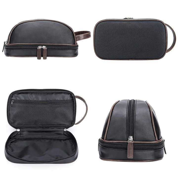 New fashion vegan pu leather bathroom kit organizer vanity hanging ...