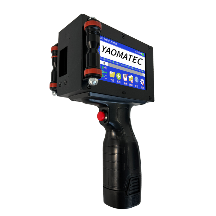 Yaomatec 25.4mm Multilingual Handheld Inkjet Printer QR Bar Batch Code Serial Number logo Expiry ...
