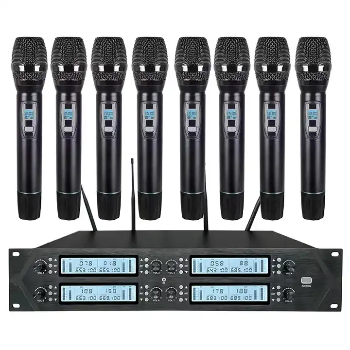 Voxfull 8-Channel UHF Cordless Microphones for Professional Audio