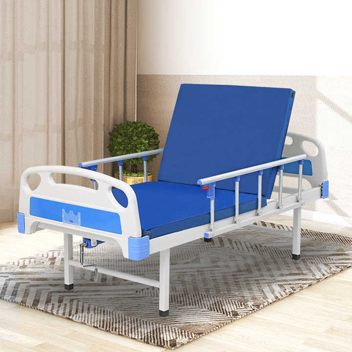 Hospital Furniture Adjustable Manual Medical Bed With Bedridden Patient ...