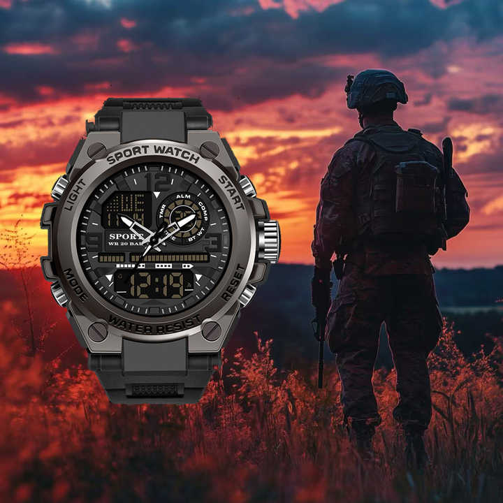 45mm Large Dial Watch Night Light Sports Waterproof Men's LED Watch ...