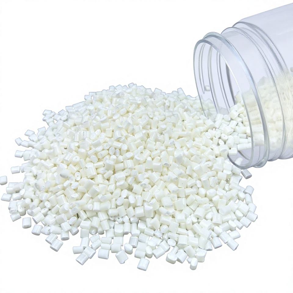 High Quality White PVC Pellets / Granules High Impact Resistance Noise ...