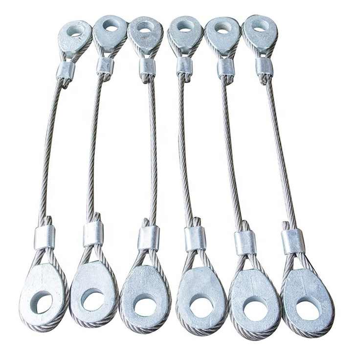 Single Leg Soft Eye and Thimble One End Pressed Wire Rope Sling