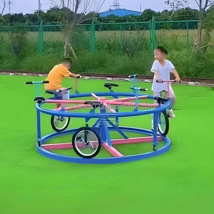6 Seater Merry Go Round Bicycle Six-Person Pedal Rotary Bike Outdoor ...