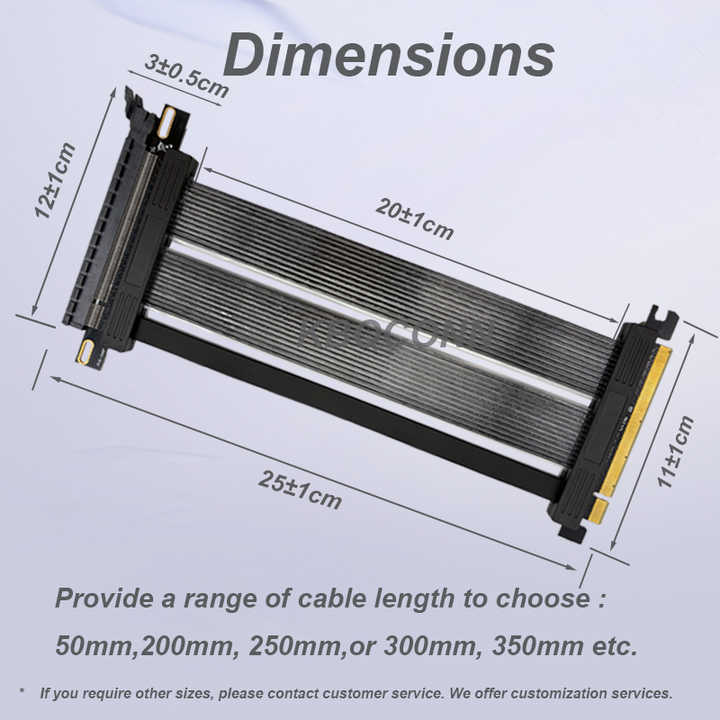 180 Degrees Pcie 4.0x16 Riser Cable Full Speed Copper Cable Shielded ...