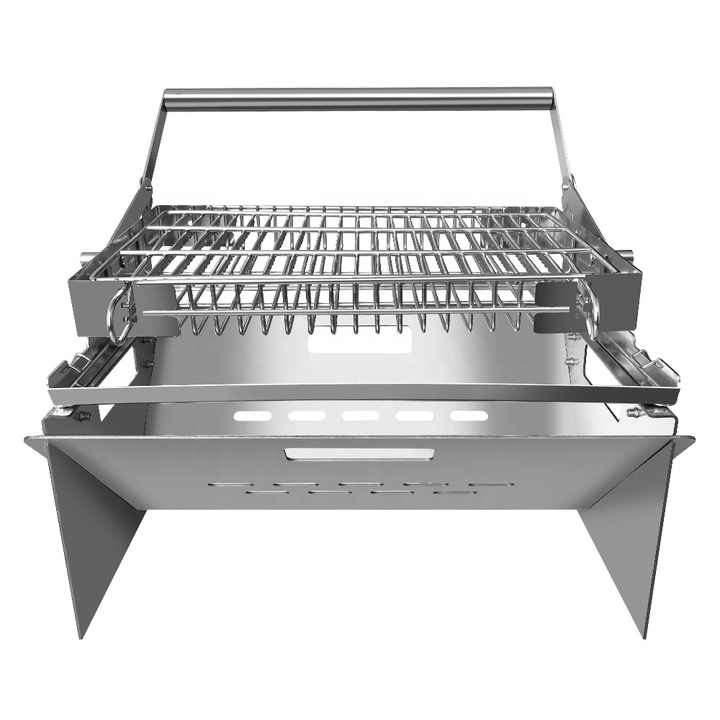 Rotating Flipping Charcoal/Gas Foldable Portable Campfire Chicken Grill ...