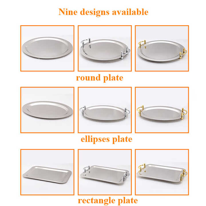 Stainless Steel Round Mirror Tray Luxury Custom Silver Buffet Wholesale ...