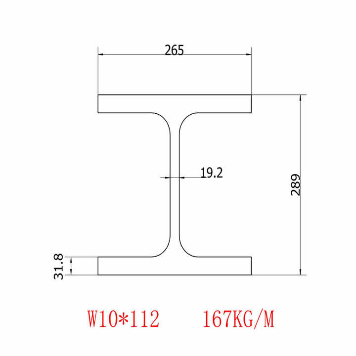 H-BEAM(ASTM A6/A 6M-12)W10*112 Specification 289*265*19.2*31.8 Material ...