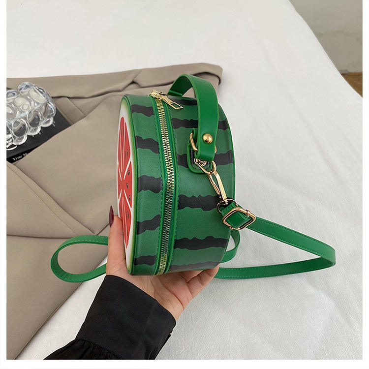 Novelty Fruit Cute Watermelon Design Small Round Shoulder Bag ...