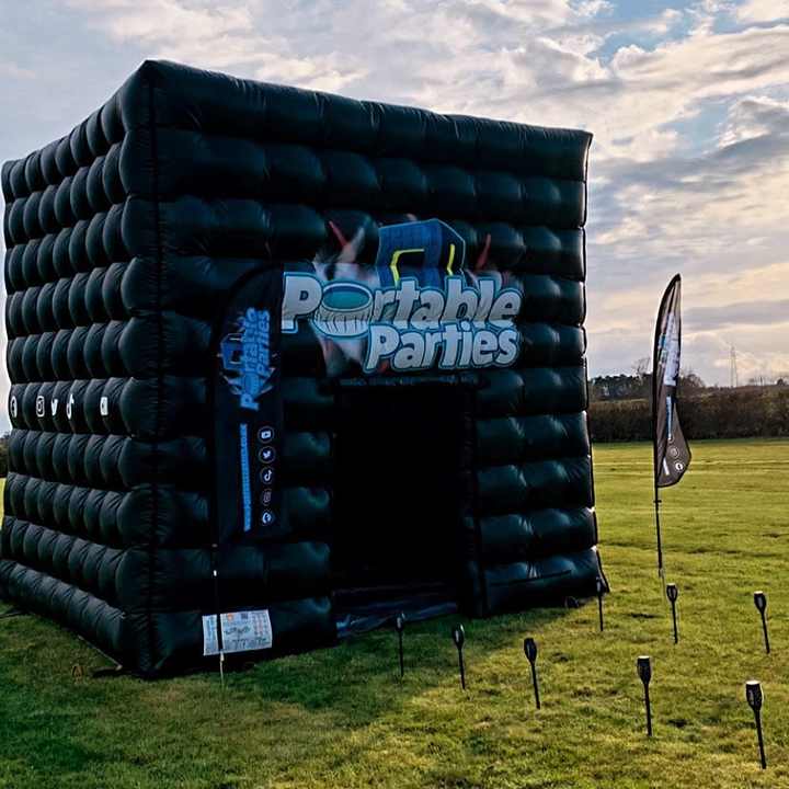 Party House DJ Giveaway Black Inflatable Night Club Tent 8 X 8 Building ...