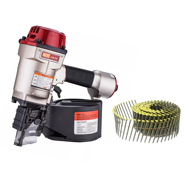 Screw Coil Nails Pneumatic Gun - 15° Angle, 45-70mm
