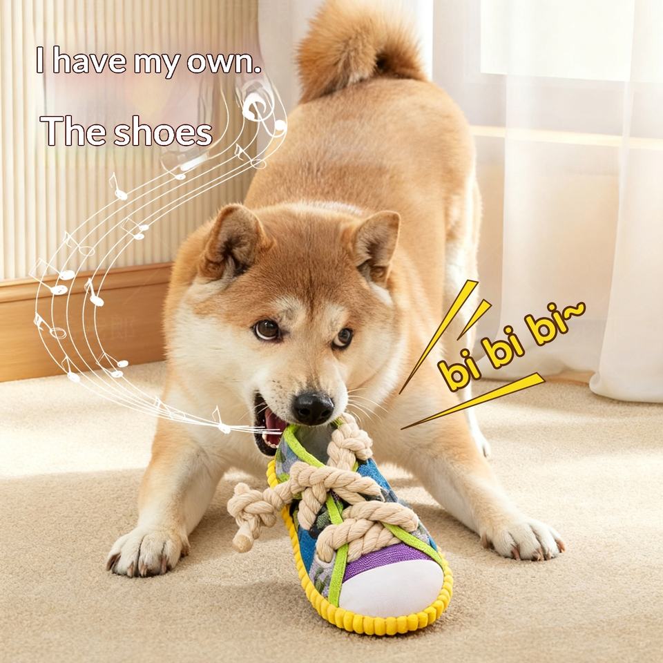 Eco-friendly Dog Toy Sound-making Interactive Slippers Self ...