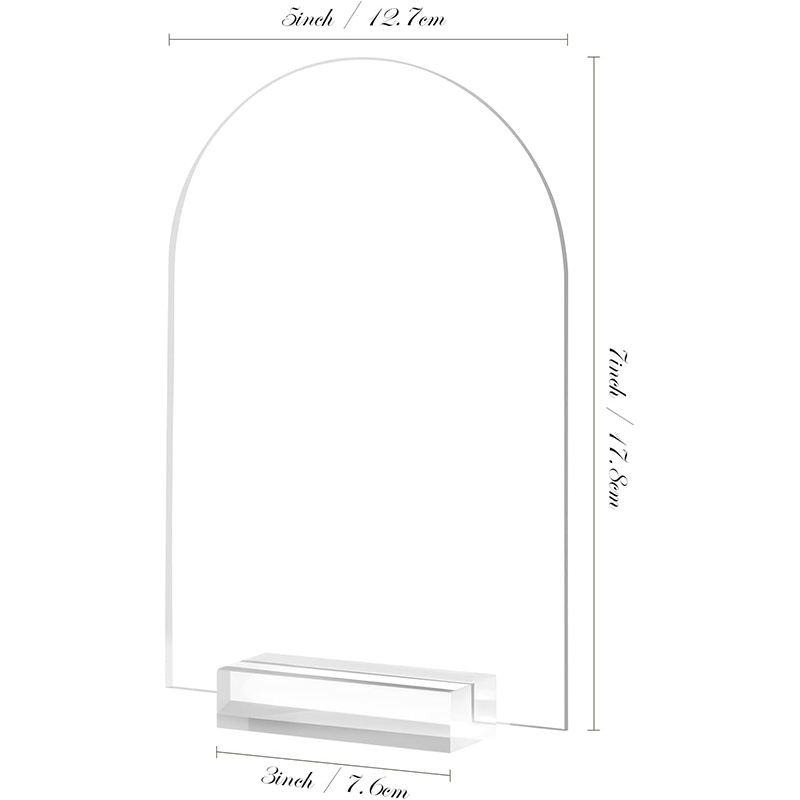 Clear Arch Acrylic Sign with Stand Clear Blank Arched Acrylic Sheets ...