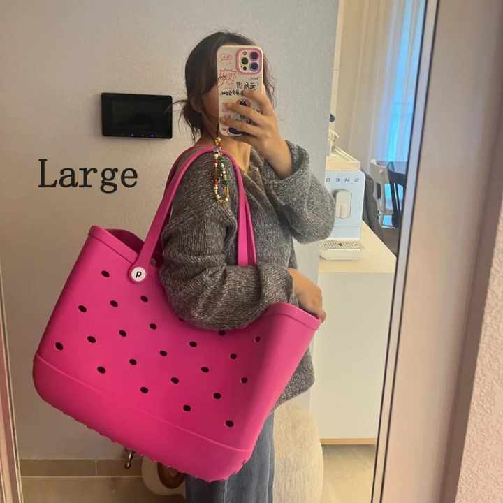 FENGJIU Customized Logo Silicone Bagg Popular Eva Rubber Beach Tote Bag ...