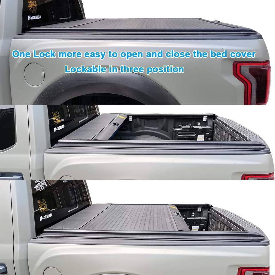 Custom Role and Lock Pick up Truck Bed Cover Premium Hard Folding ...