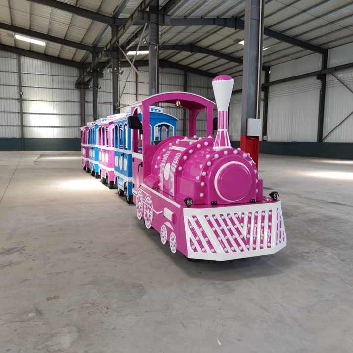 Pink Electric Trackless Sightseeing Train for Kids Indoor Shopping Mall ...