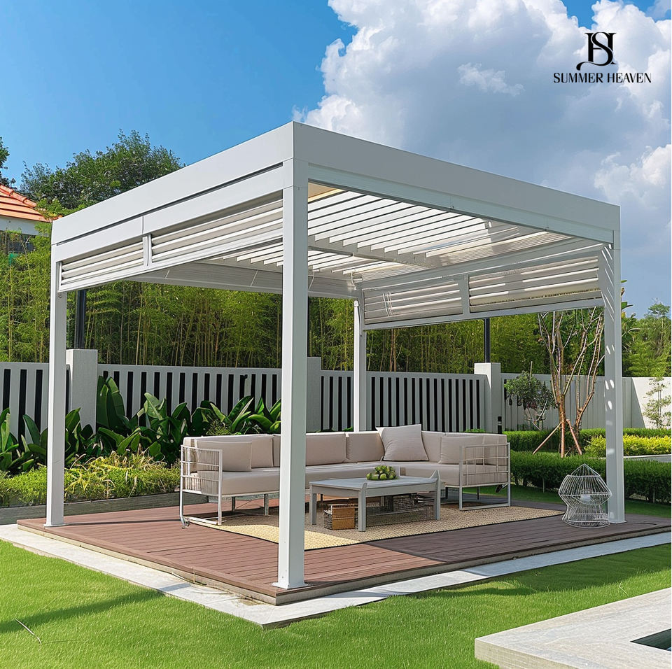 Eco-friendly Bioclimatic Louvered Roof Gazebo Pergola
