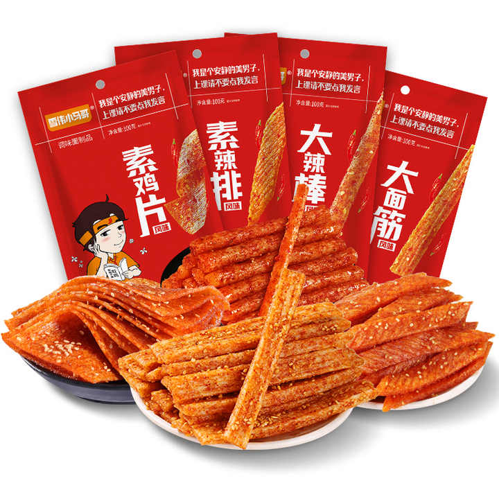 Delicious 100g Chinese Spicy Snack Food - Big Spicy Strip Chilli Gluten ...