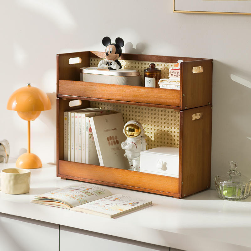 Household Bamboo Combined Storage Bins, Grid Cabinet Organizer ...