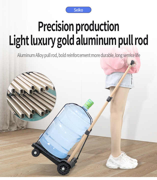 Foldable Luggage Trolley Cart - Mini 4 Wheels Hand Truck for Shopping ...