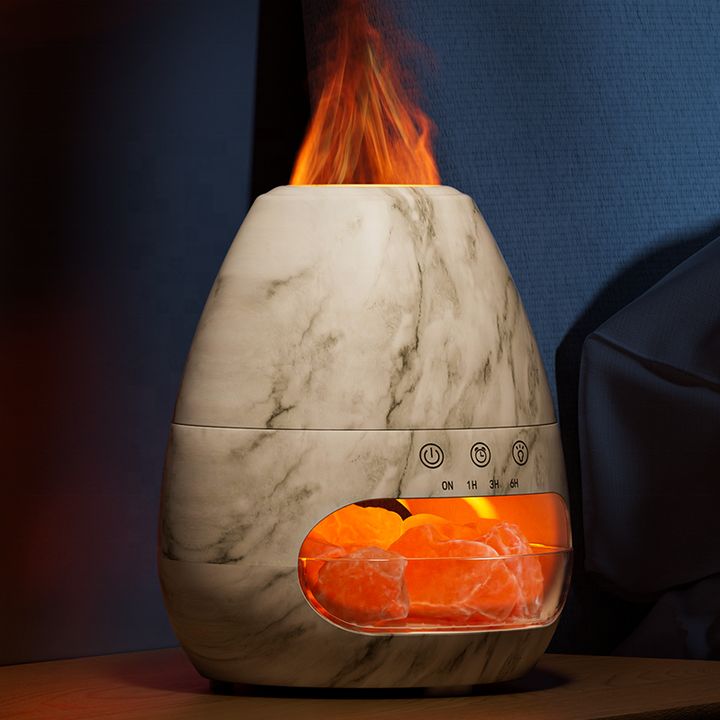2026 Hotsale Aroma Diffuser 200ml Mist Night Light Flame Aroma Crystal Salt Stone Essential Oil ...
