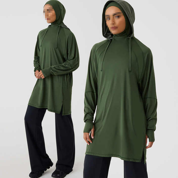 Muslim Loose Workout Long Tops Sports Wear Modest Active Running Gym ...