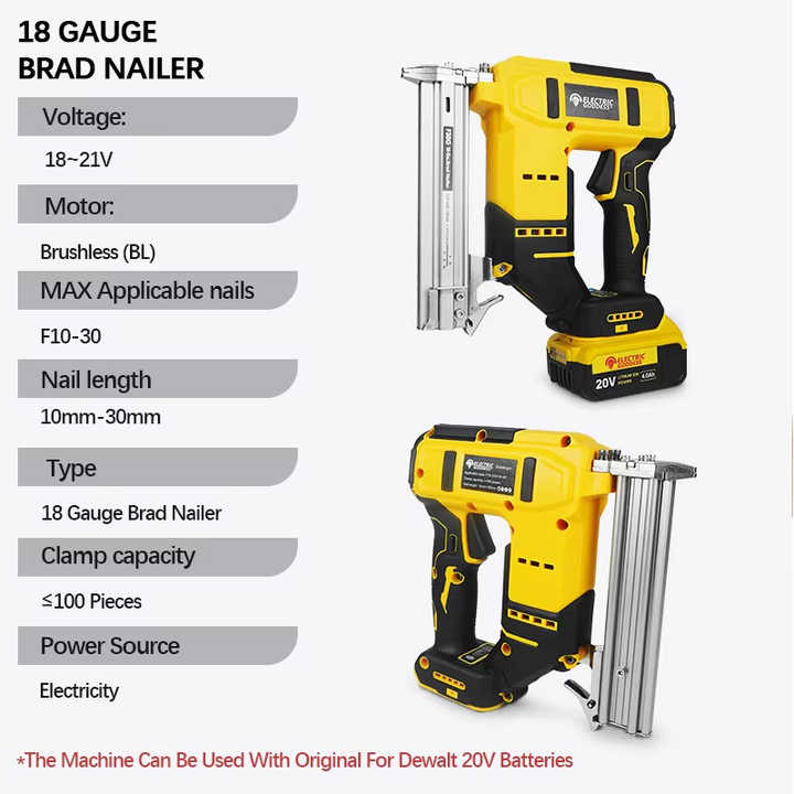 De Brad Nailer&Staple Gun Walt 20V MAX Battery Powered Nail Gun ...