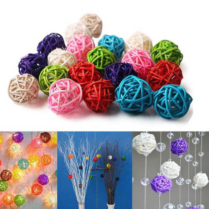 Diameter 4cm Colorful Rattan Ball - Perfect for Home Decor