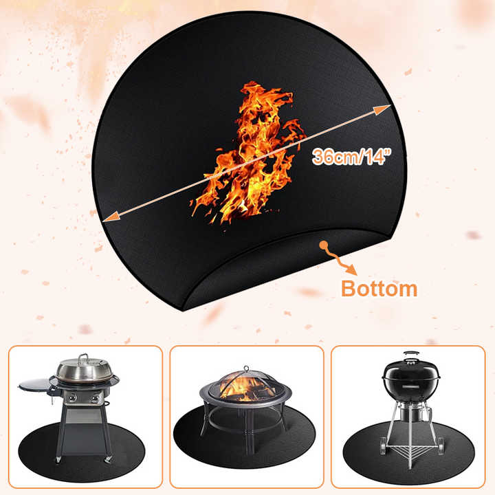 Brand new Wood Burning Fire Pit Pad Patio Protect Fireproof Mat with ...