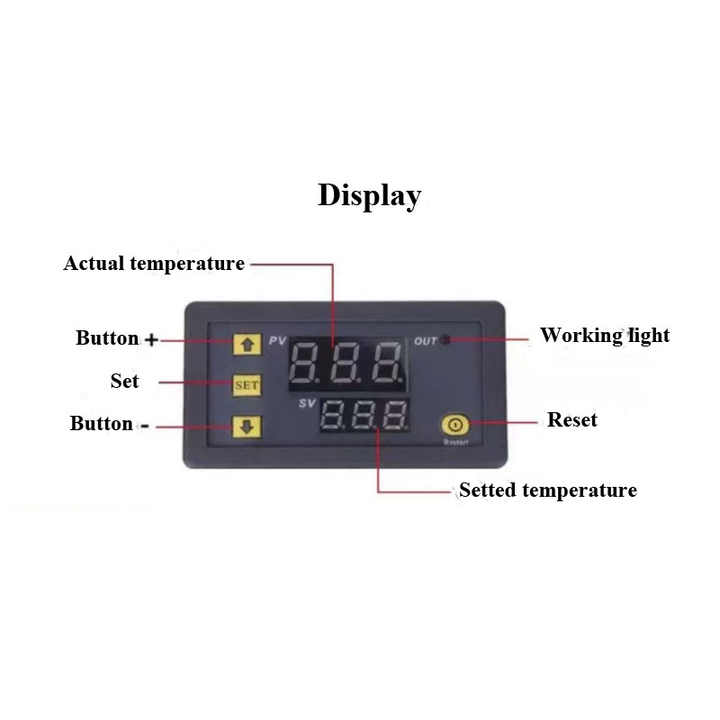 W3230 High Precision Digital Display Thermostat Module 220V/12V/24V ...