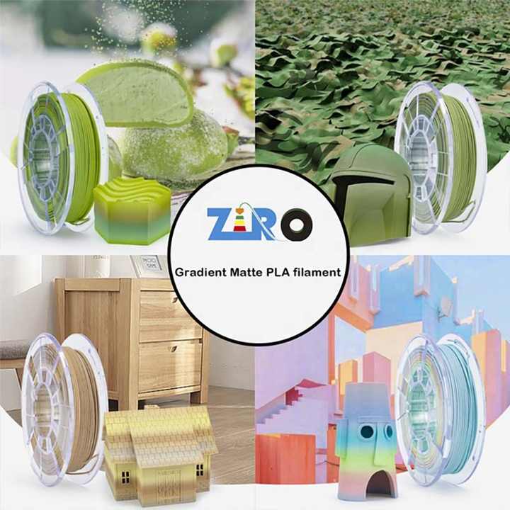 ZIRO Gradient Matte PLA Filament 1.75mm - Multi Colors