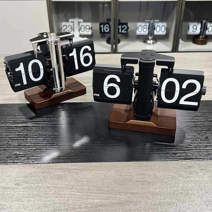 Home Retro Mechanical Flip Clock Desktop Personalized Automatic Solid ...