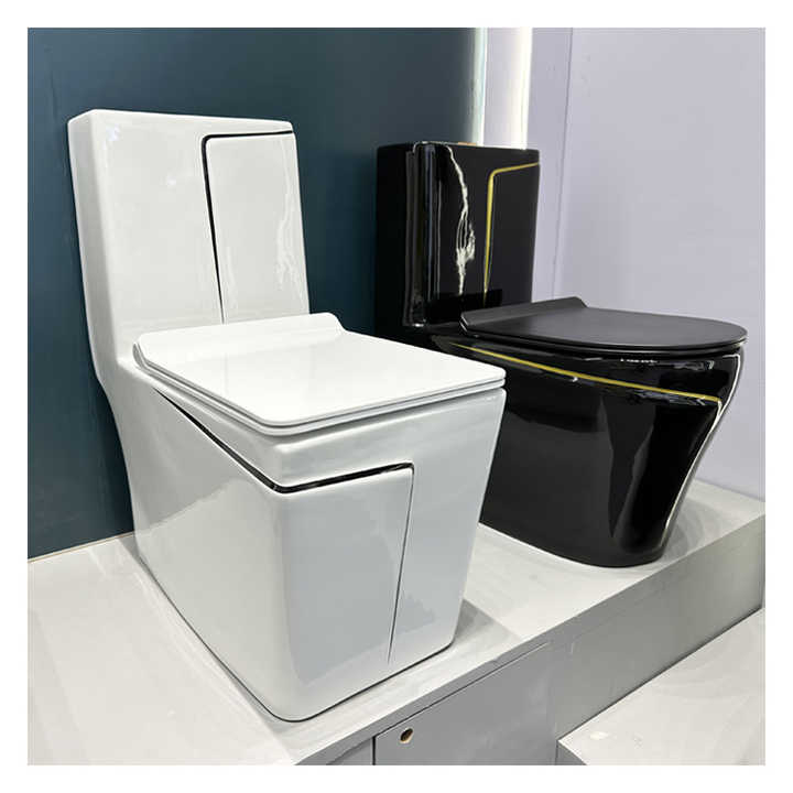 Modern Luxury Color Line Design square Round Toilet Bowl Washroom ...