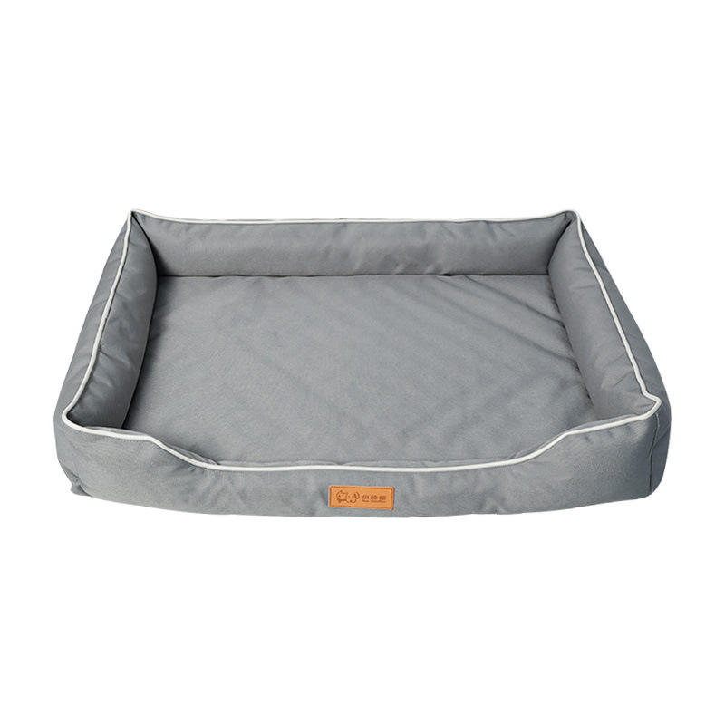 Luxury Plush Solid Rectangle Classic Fashion Dog Bed Large Chew Proof ...
