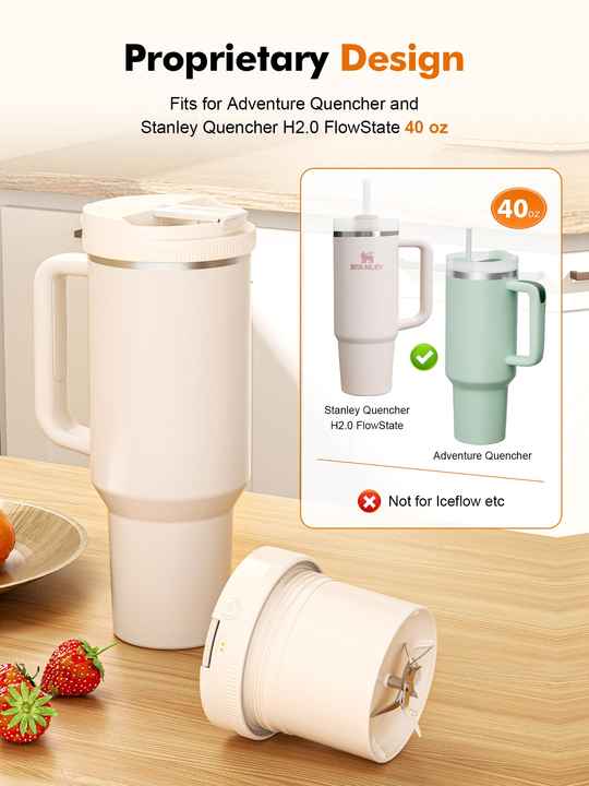 YUXI Portable Blender Lid - Fits Stanley Tumblers Perfectly