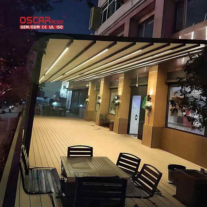 Motorized Retractable Roof Pergola Outdoor Terrace Modern Pvc Garden ...