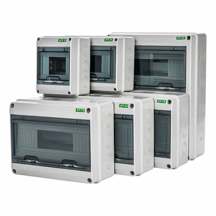 Wholesales HT Series IP65 In/Outdoor Waterproof 2/3/5/8/12/15/18/24 Way Electrical Power Plastic ...