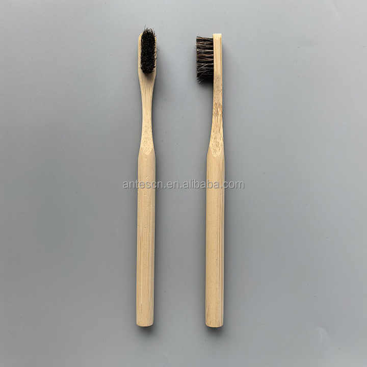 Natural Bamboo Toothbrush with Horse Hair Bristles Eco Friendly ...