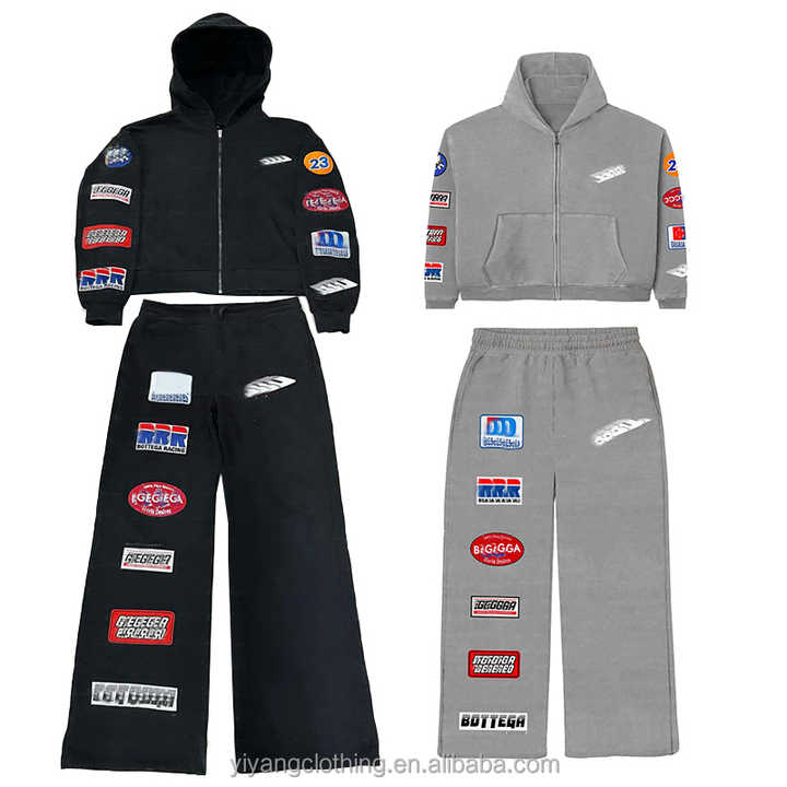 Hip Hop Streetwear Custom Heavyweight Oversized Sweatpants and Hoodies ...