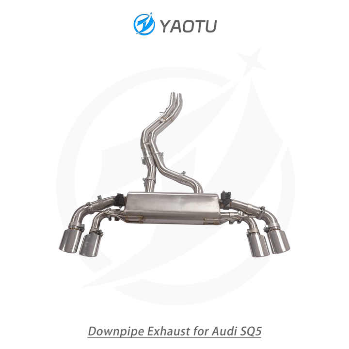 YT Stainless Steel Mid-Rear Exhaust System with Valve, Quad Exit (Dual ...