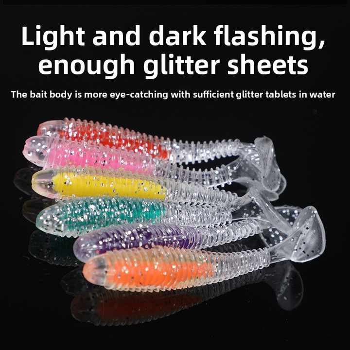 Cross-Border New Lure Soft Bait Spiral T-Tail Bionic PVC Submerged Bait ...